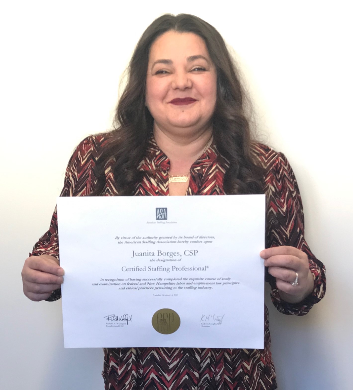 Juanita Borges Named Certified Staffing Professional by the American ...